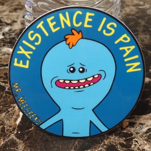 LAMINATED Glossy Vinyl Mr Meeseeks R-M Sticker - Etsy