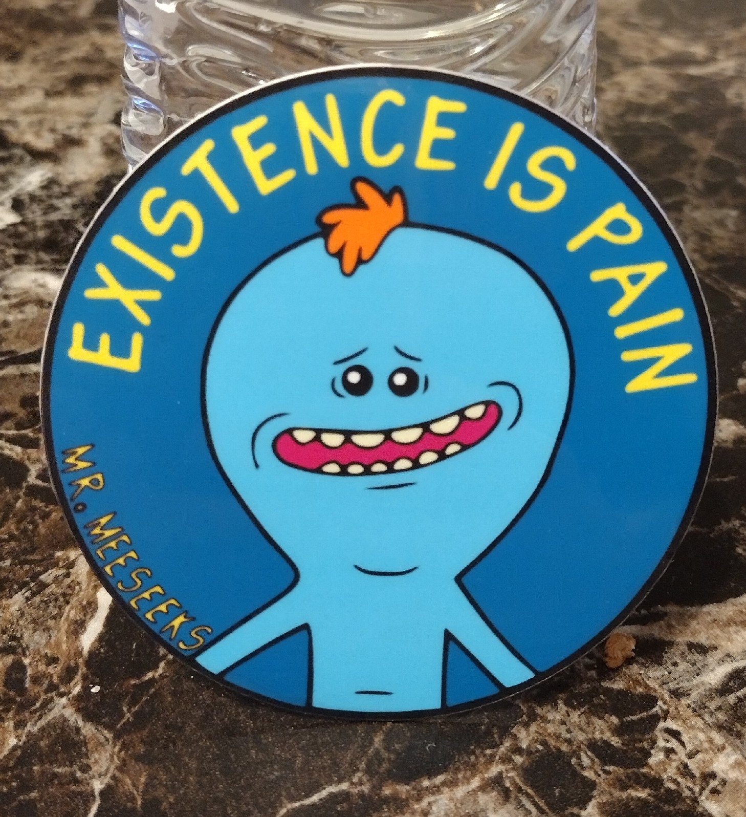 LAMINATED Glossy Vinyl Mr Meeseeks R-M Sticker - Etsy