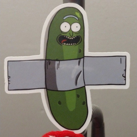 Glossy Laminated Pickle Rick Sticker Rick and Morty - Etsy