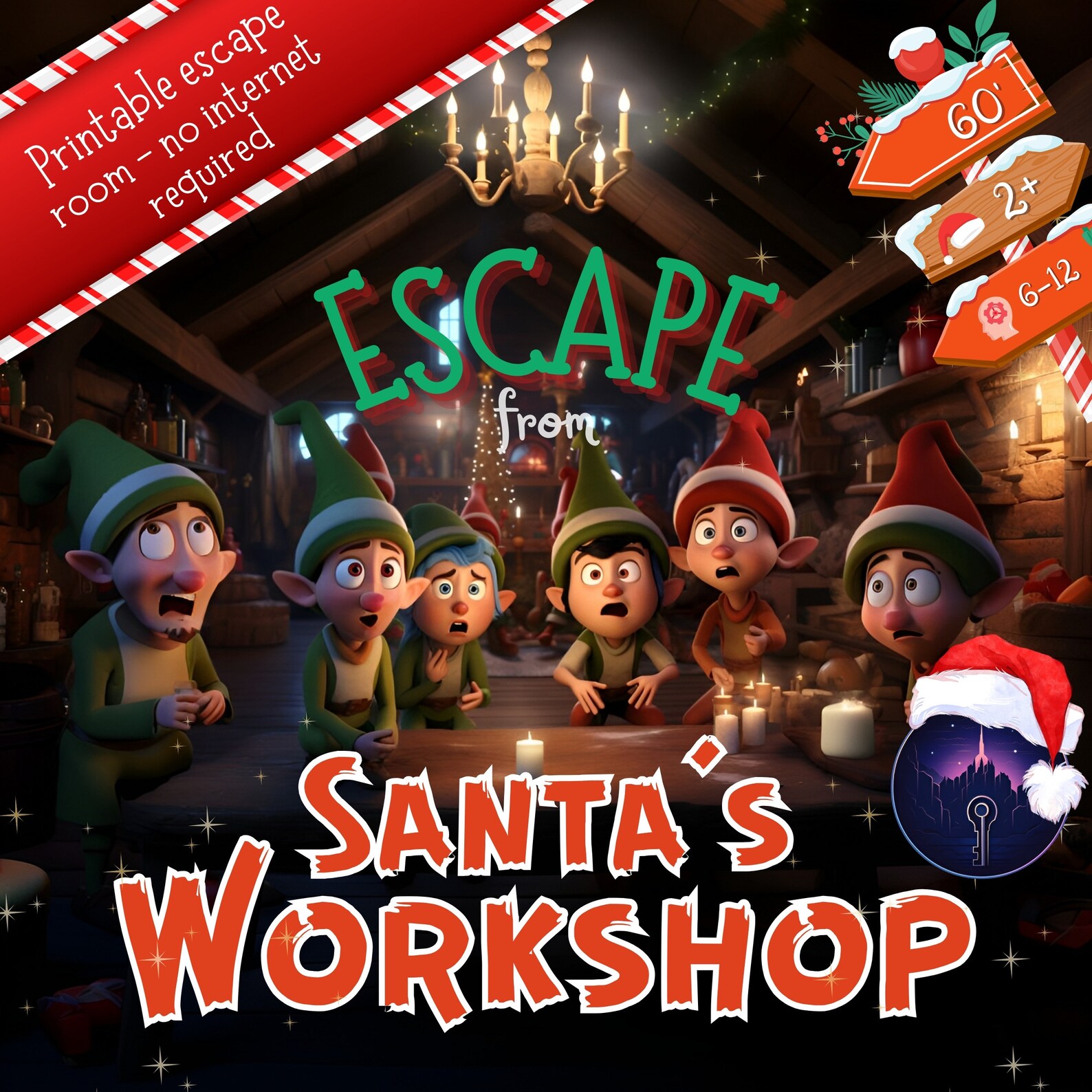 Escape From Santa's Workshop, Printable Christmas Escape Room Game ...