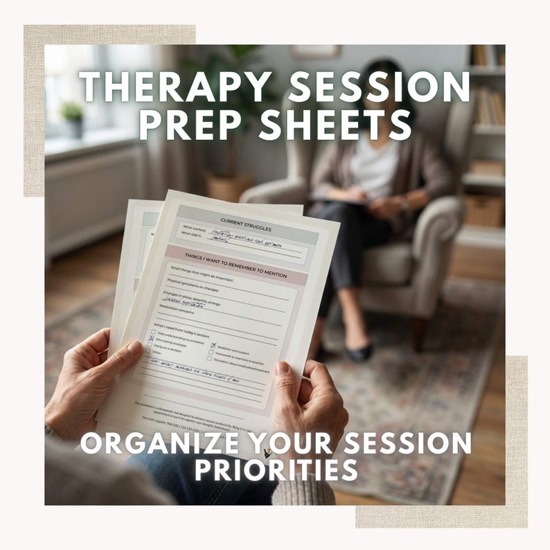 Therapy Session Prep Sheet | Printable Counseling Worksheet | Mental ...