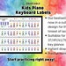 Kids Piano Keyboard Labels - Piano Stickers for Beginners - Print, Cut ...