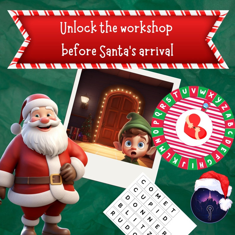 Escape From Santa's Workshop, Printable Christmas Escape Room Game ...
