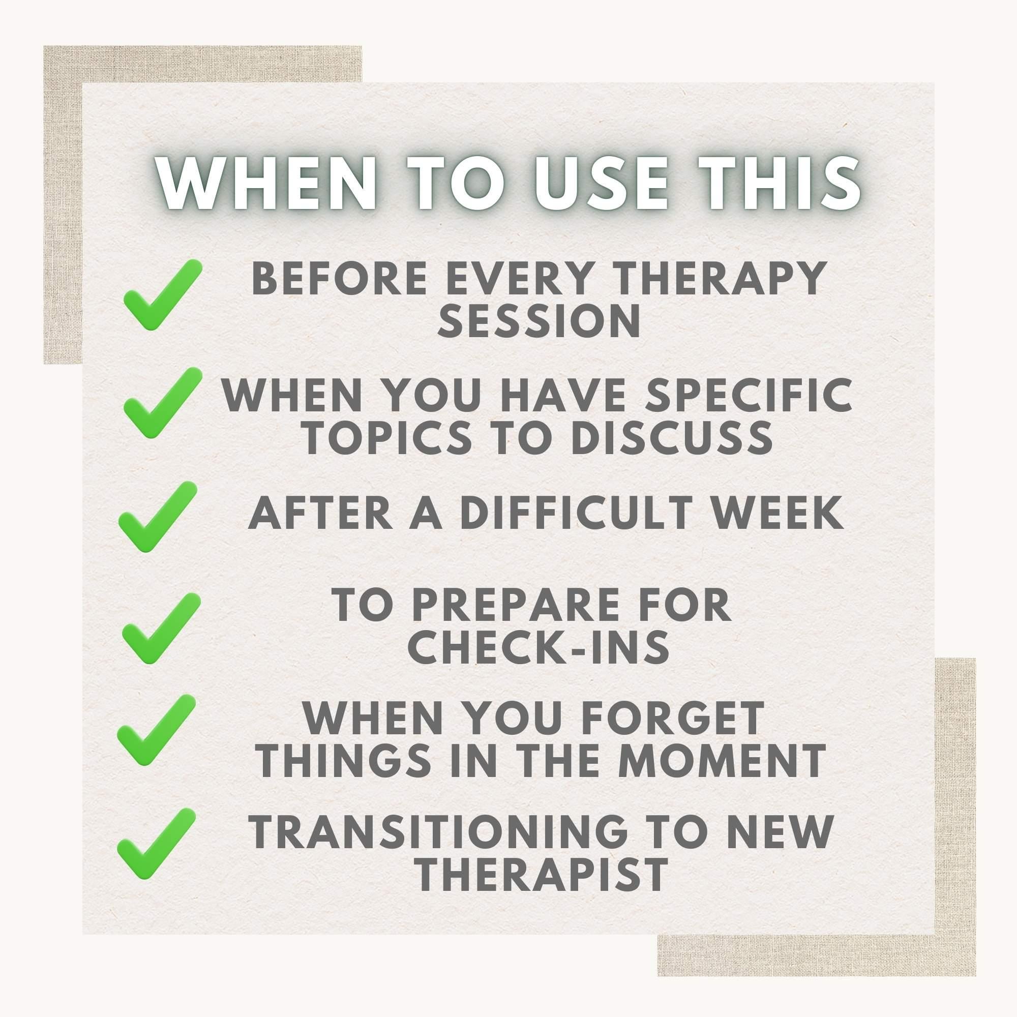 Therapy Session Prep Sheet | Printable Counseling Worksheet | Mental ...