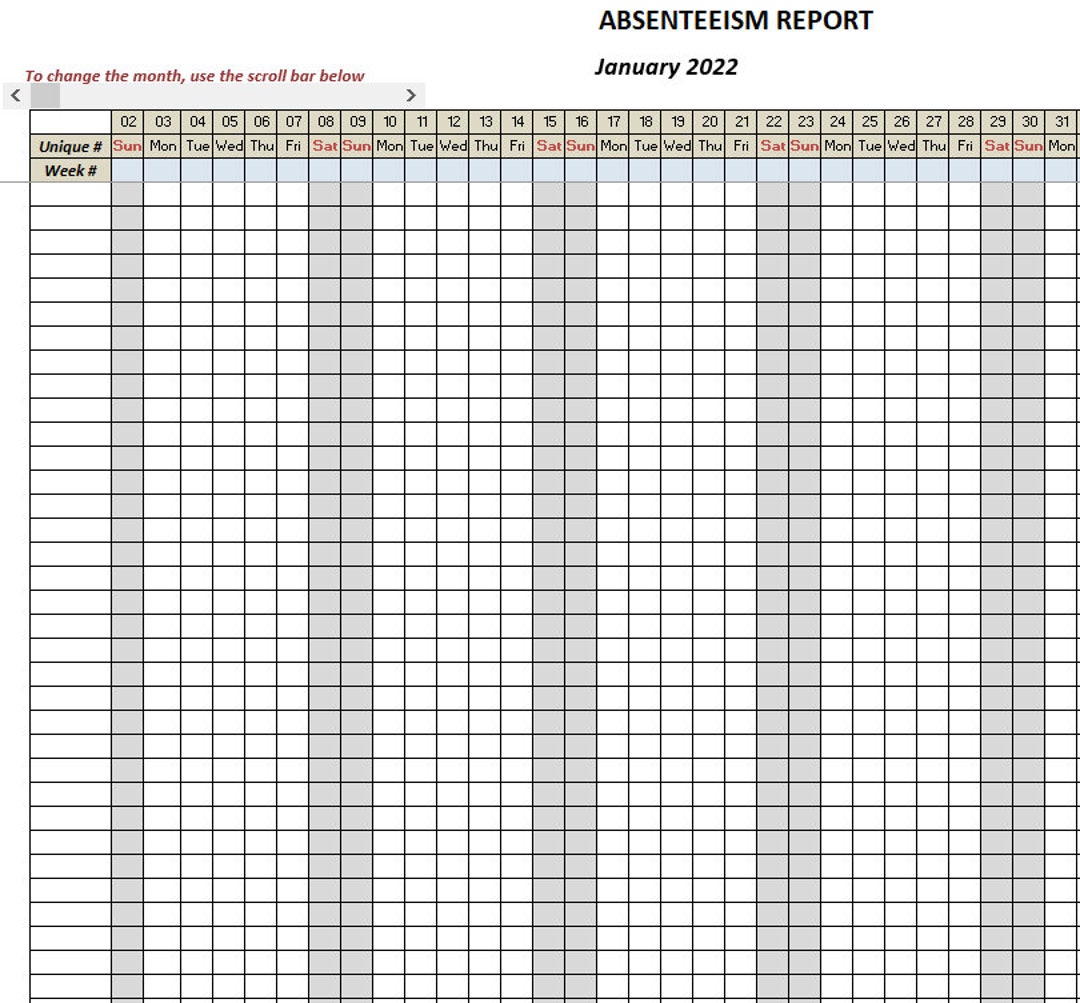 Absenteeism and Leave Tracking Report - Etsy