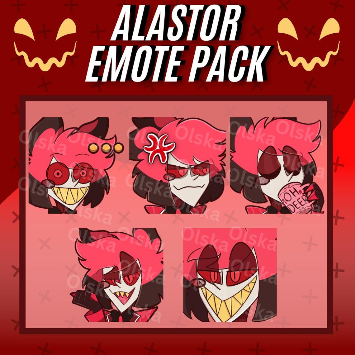 Alastor Emote Pack / Hazbin Hotel Emotes / Twitch, Youtube, Discord - Etsy