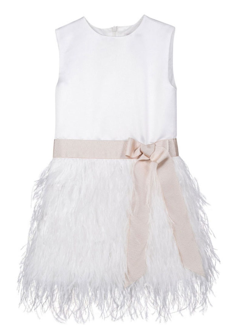 Feather Dress for Girls Ivory Feather Dress Kids - Etsy