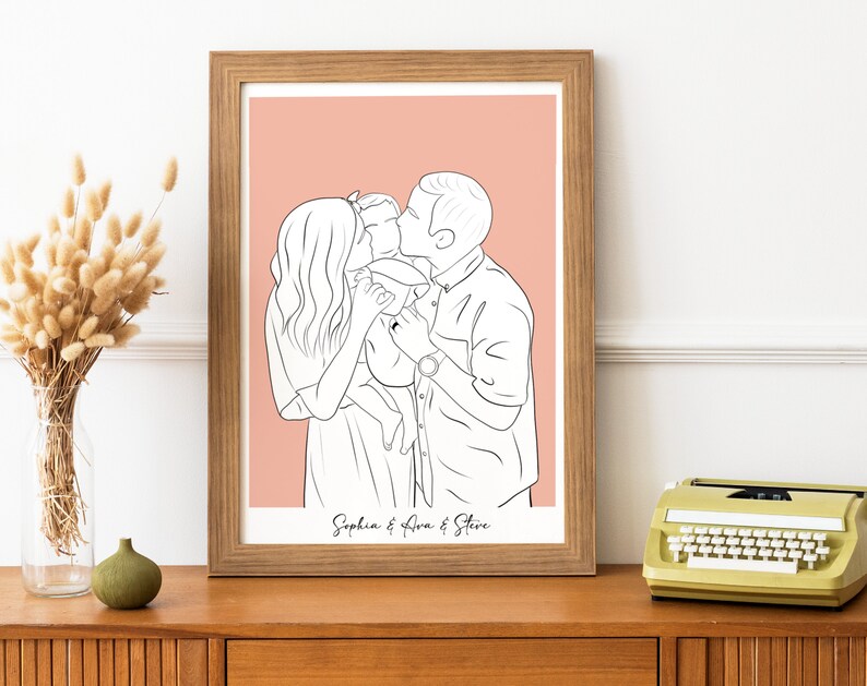 Line Art Drawing Custom Line Drawing Colourful Line - Etsy