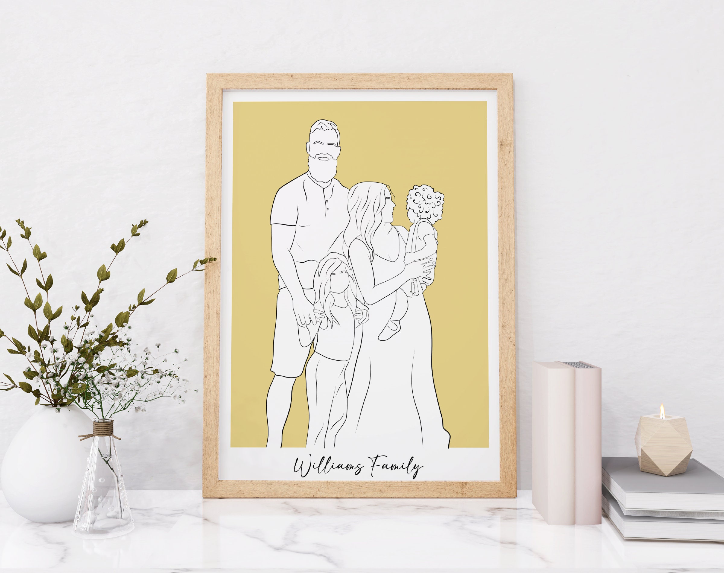 Line Art Drawing Custom Line Drawing Colourful Line - Etsy UK