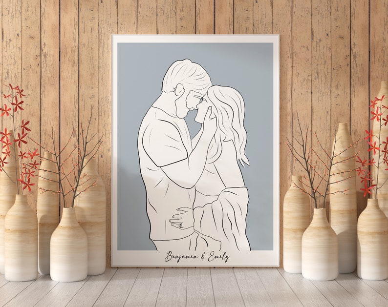 Line Art Drawing Custom Line Drawing Colourful Line - Etsy