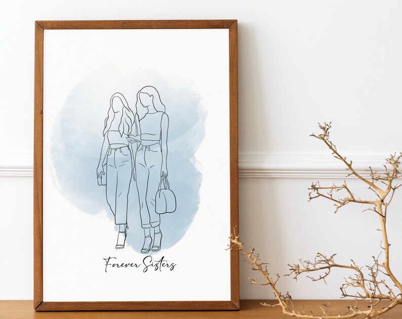 Custom Line Drawing Custom Portrait Personalised Gift - Etsy