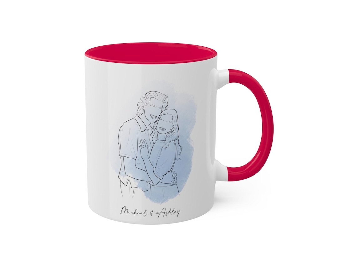 Custom Photo Line Drawing Mug - Unique Personalized Gift - Etsy