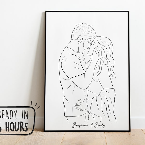 Line Drawing Engagement Picture - Etsy