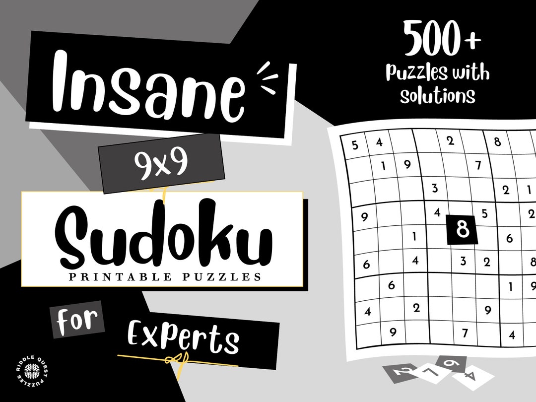 Sudoku Printable Puzzles: 500+ VERY Hard (insane) Sudoku Puzzles With ...