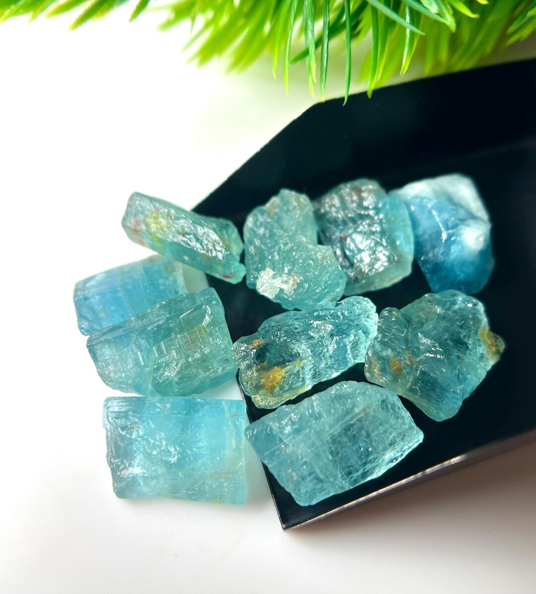 10 Pcs=natural Aquamarine Rough Crystals: Brazilian Facet Grade, 13/16 ...