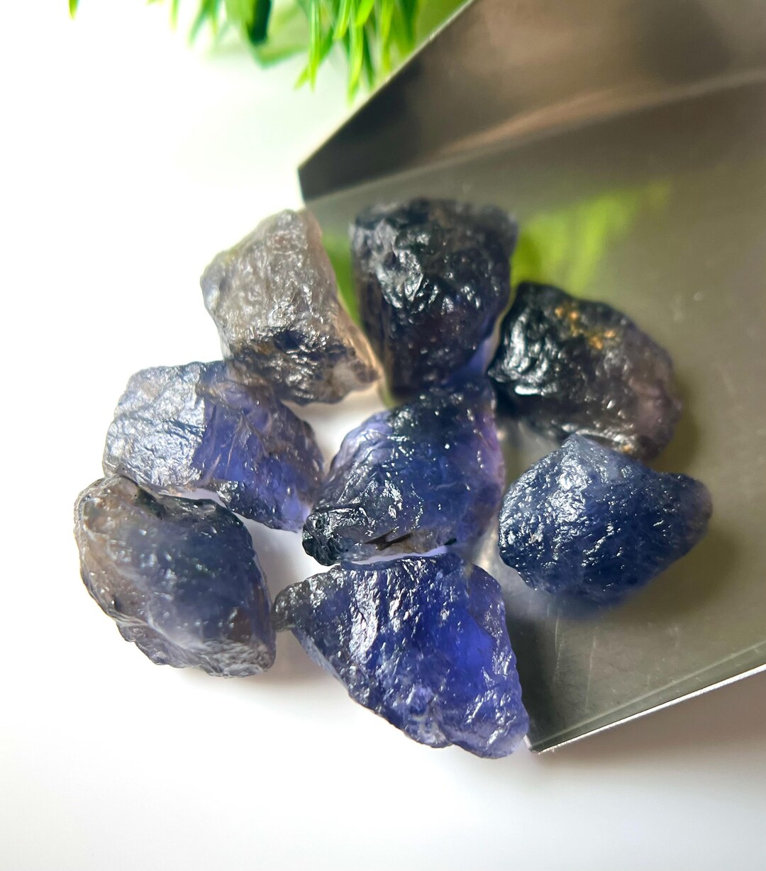 8 Pieces Raw Blue Iolite Crystals: Natural Rough Gemstone (15/17 MM) - Etsy