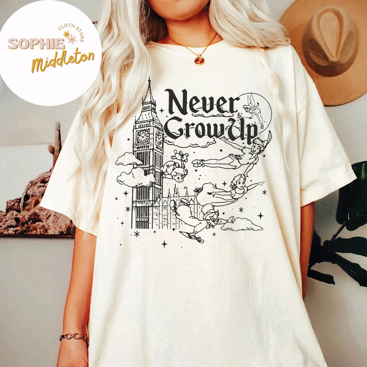 Vintage Disney Peter Pan Never Grow up Comfort Colors Shirt, Disney ...