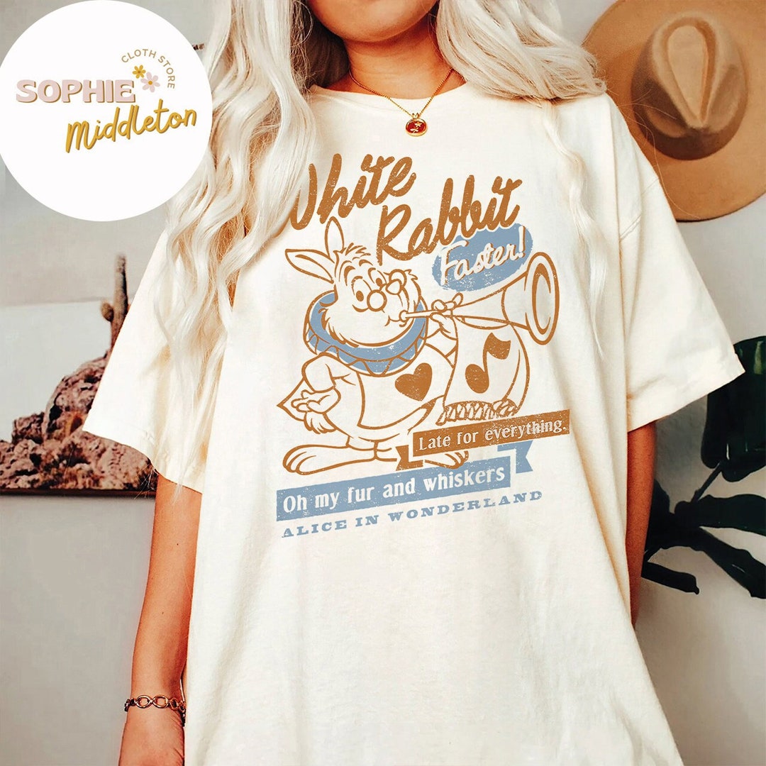 Retro Alice in Wonderland White Rabbit Shirt, Disney Princess Alice ...