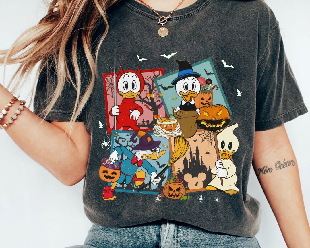 Vintage Trick or Treat Huey Dewey Louie Halloween Shirt, Disney Duck ...