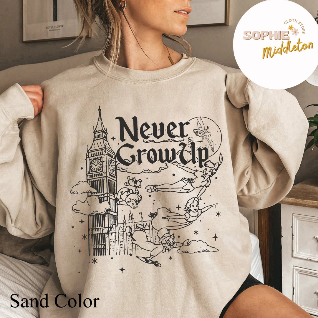 Vintage Disney Peter Pan Never Grow up Comfort Colors Shirt, Disney ...