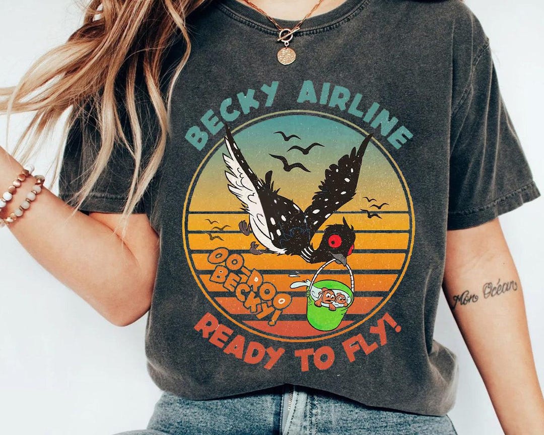 Retro Finding Dory Becky Airline Ready to Fly Shrit, Disney Pixar Nemo ...