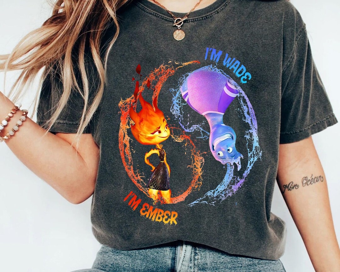 Disney Pixar Ember Wade Elemental Shirt, Elemental Characters Shirt ...