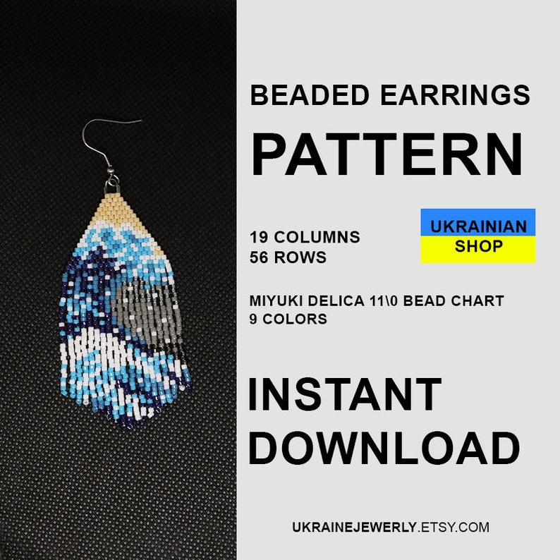 Handmade Miyuki Delica Earrings Pattern PDF - Instant Download, Beaded ...