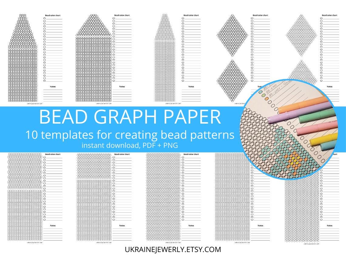 Beading Design Template Graph Paper Brickstitch Fringe Earrings Pattern ...
