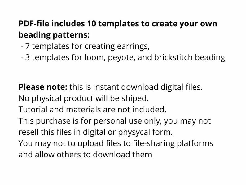 Beading Design Template Graph Paper Brickstitch Fringe Earrings Pattern ...