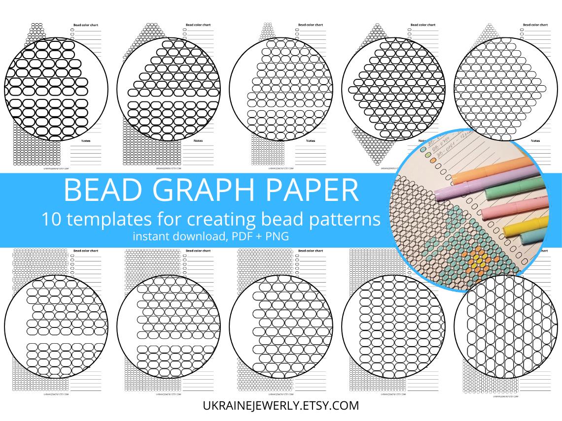 Beading Design Template Graph Paper Brickstitch Fringe Earrings Pattern ...