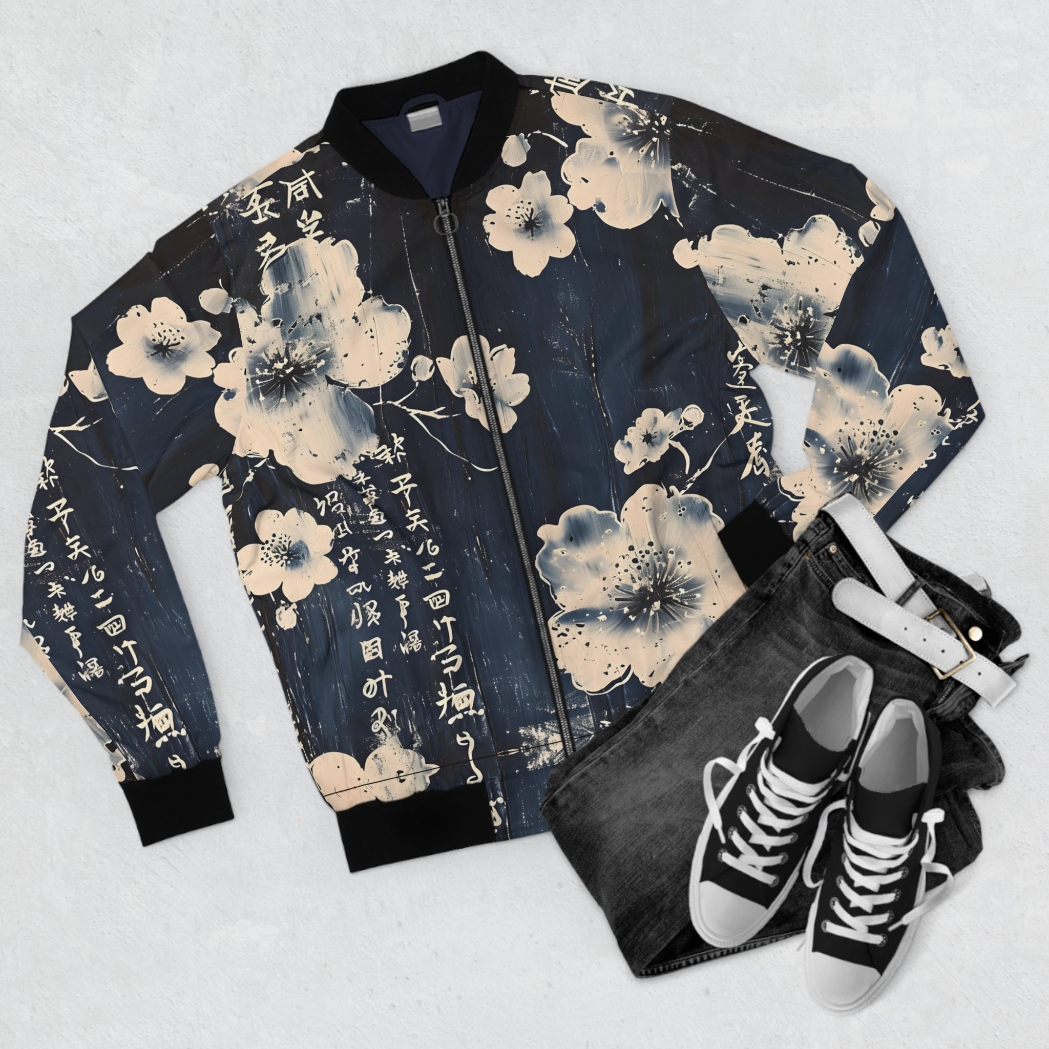 Vintage Japanese Bomber Jacket ,men's AOP Bomber Jacket,vintage Flowers ...