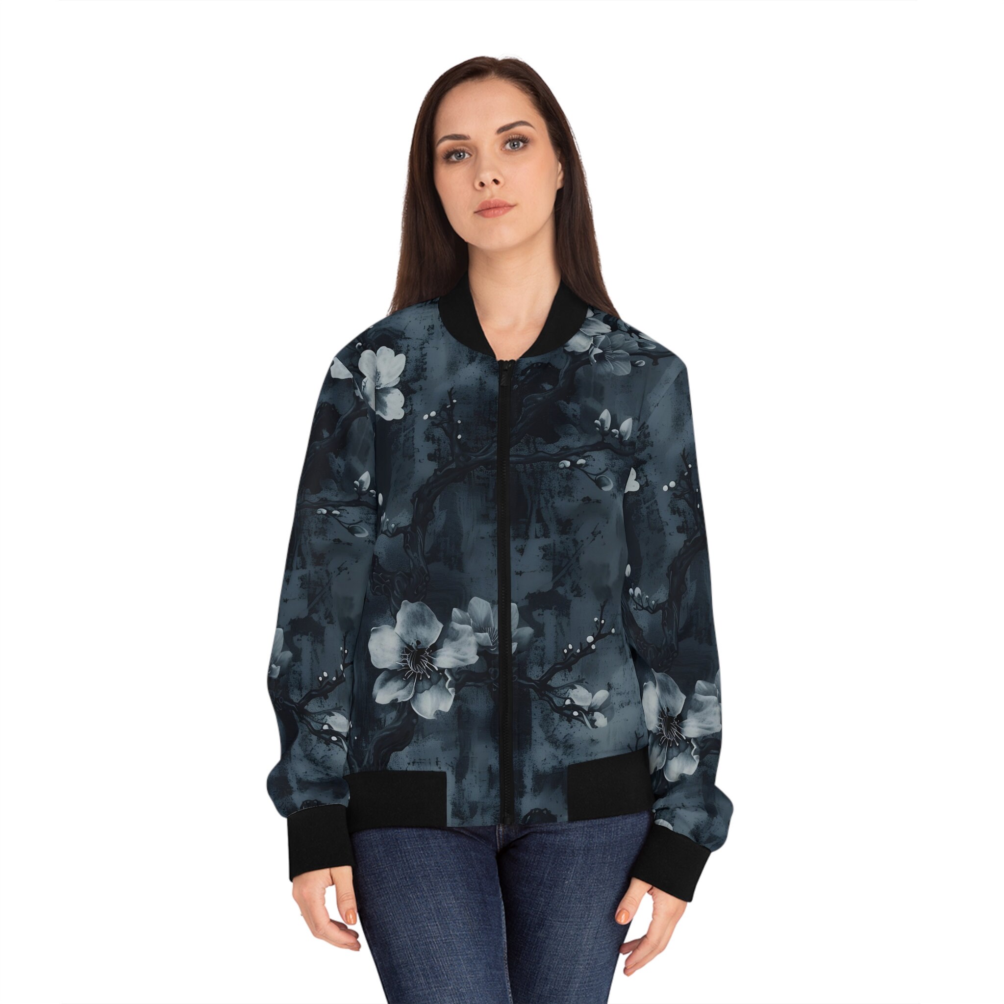 Vintage Japanese Flowers Women's Bomber Jacket aop,fashionable Japanese ...