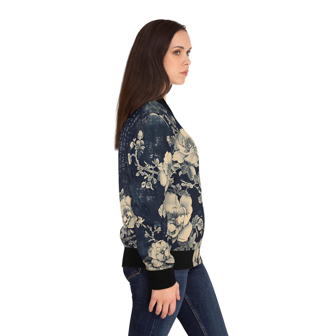 Vintage Japanese Flowers Women's Bomber Jacket aop,fashionable Japanese ...
