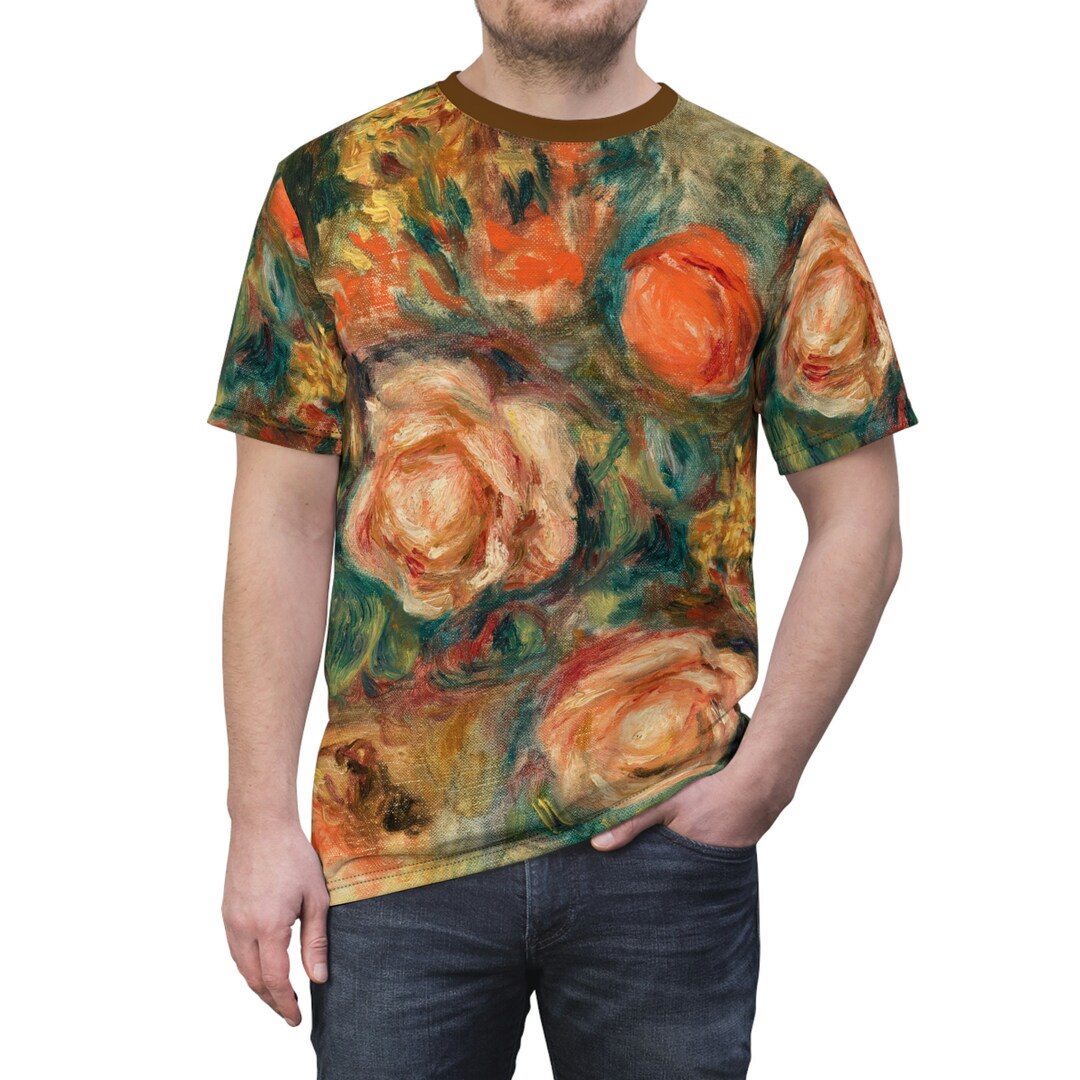 Bouquet of Roses (1900) by Pierre-auguste Renoir Unisex Cut & Sew T ...