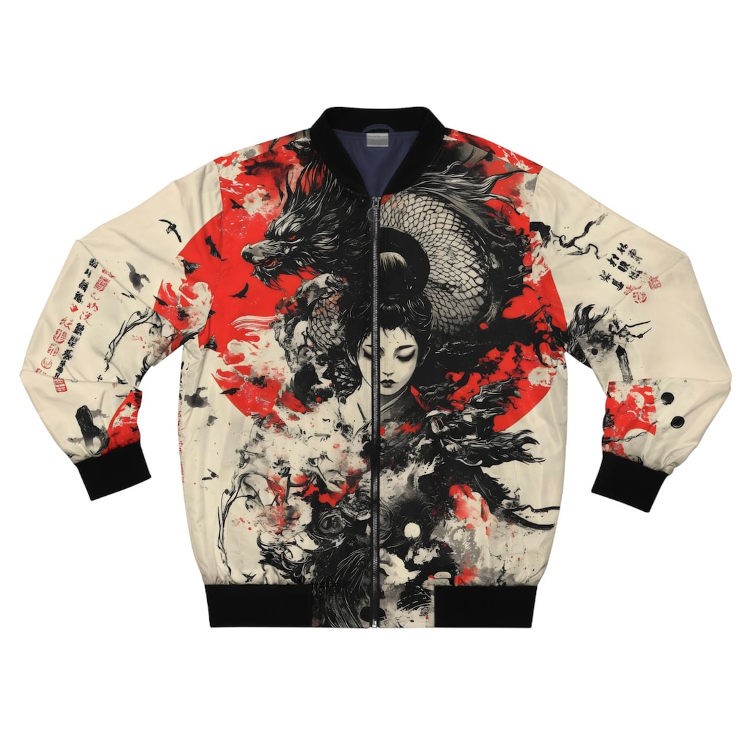 Vintage Japanese Men's Bomber Jacket ,men's AOP Bomber Jacket ...