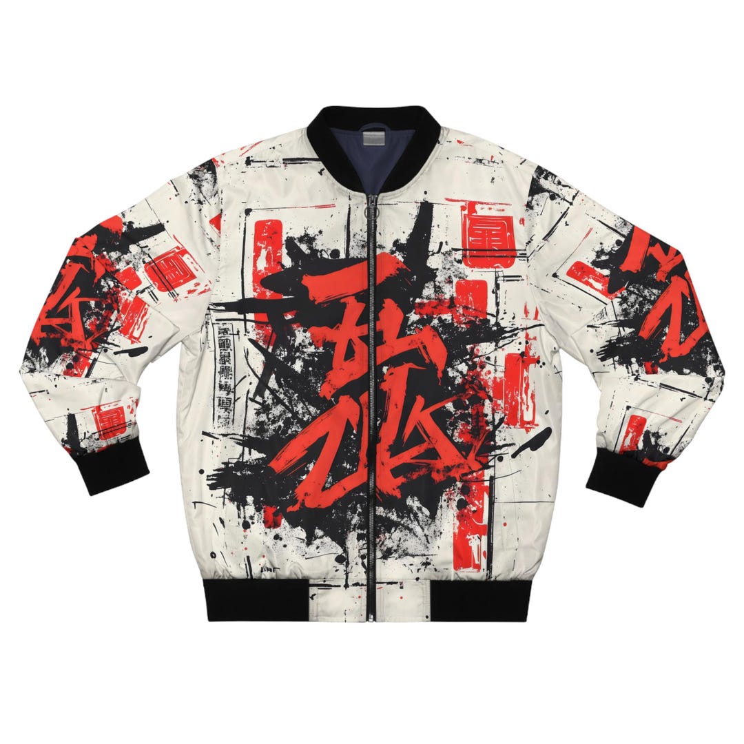 Japanese Streetwear Men's Bomber Jacket (aop),all Over Ptint Trendy ...