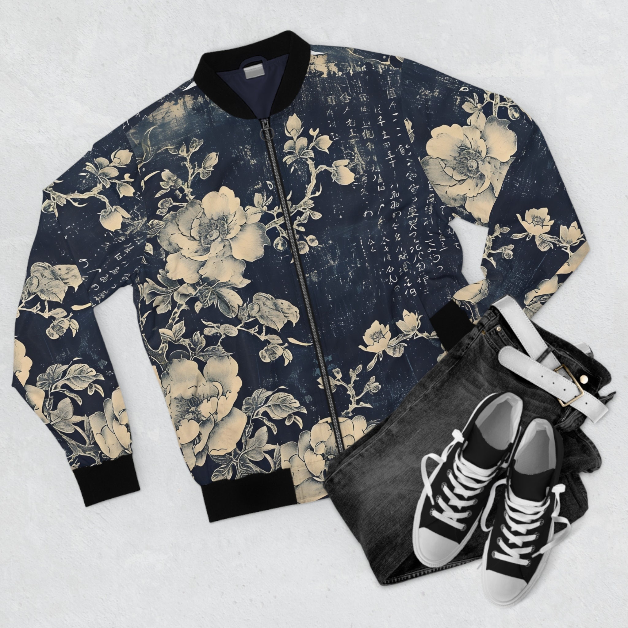 Vintage Japanese Art Men's Bomber Jacket aop,japanese Streetwear ...