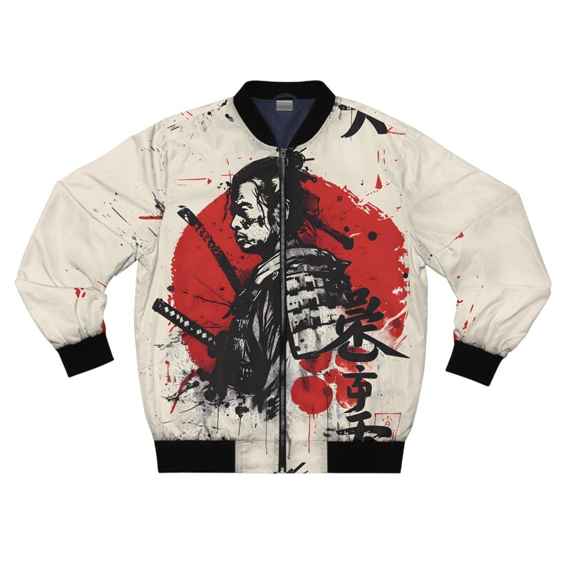 Vintage Japanese Samurai Men's Bomber Jacket aop,japanese Streetwear ...