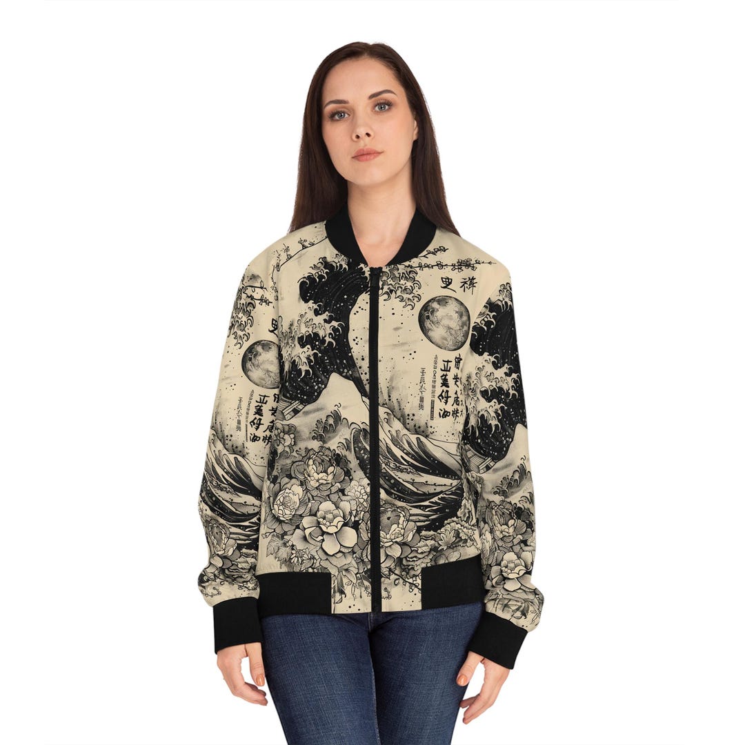 Vintage Japanese Flowers Women's Bomber Jacket (aop),fashionable ...