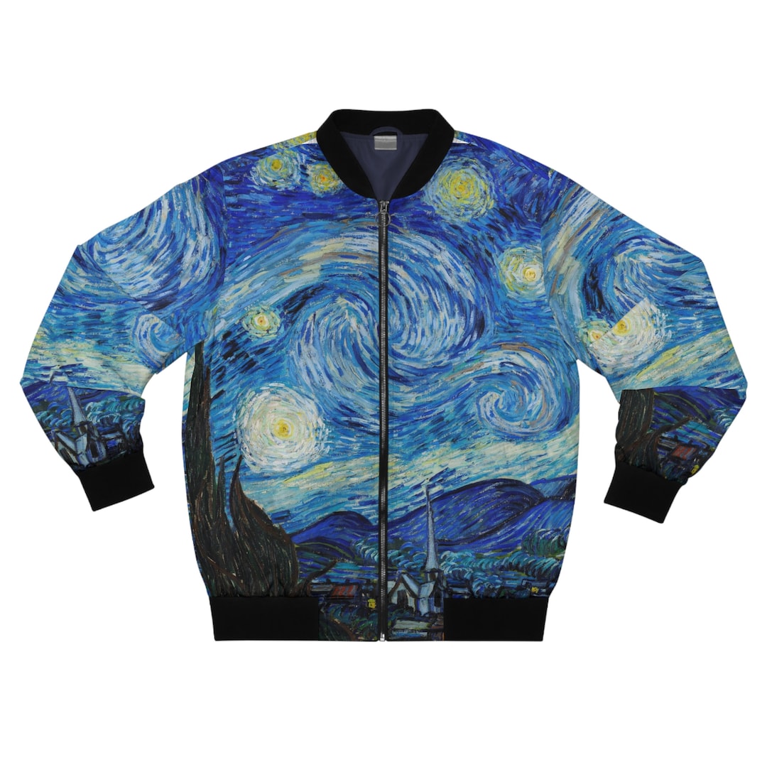 Van Gogh Starry Night Men's Bomber Jacket (aop),all Over Ptint Fine Art ...