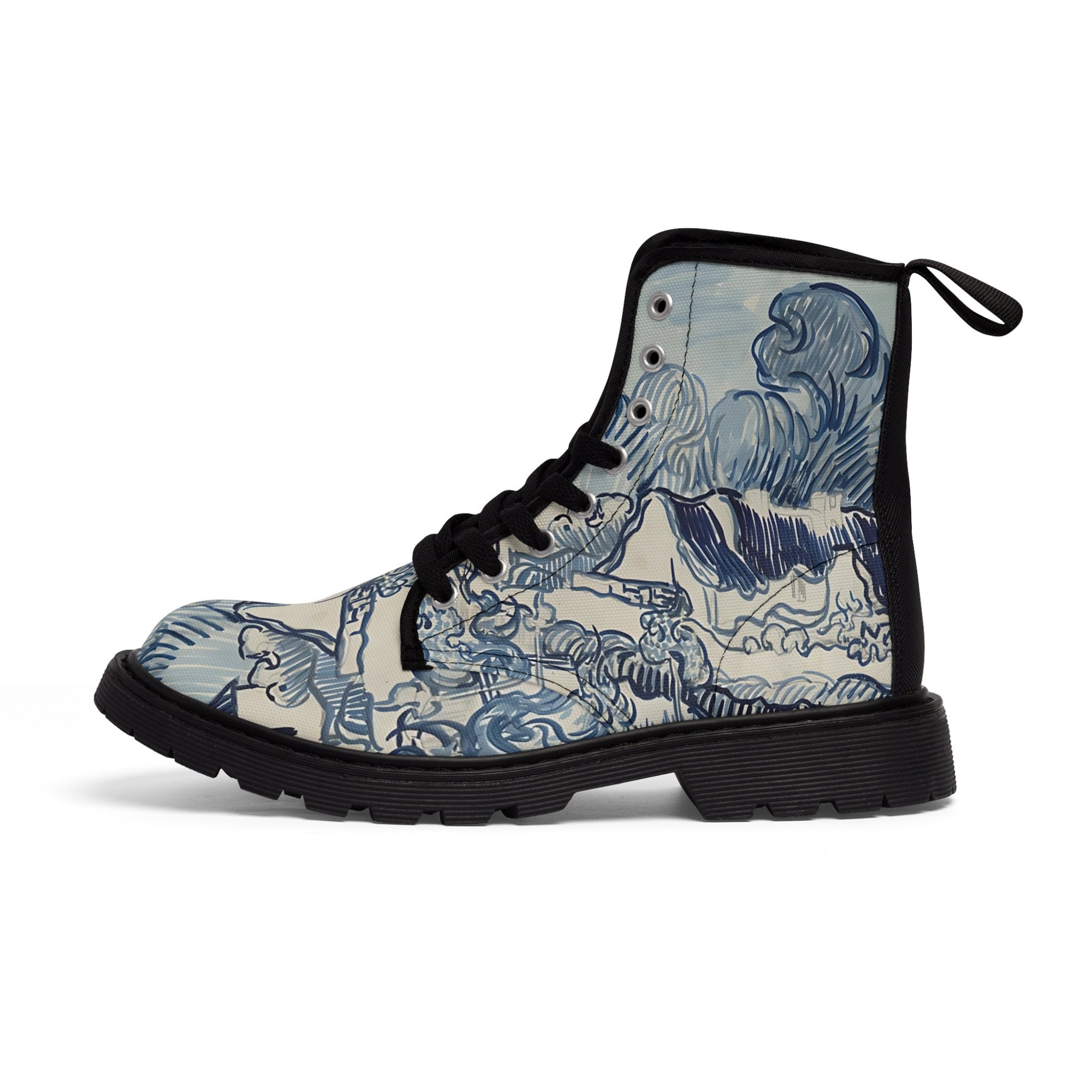 Van Gogh Women's Canvas Bootsaesthetic Boots vegan - Etsy