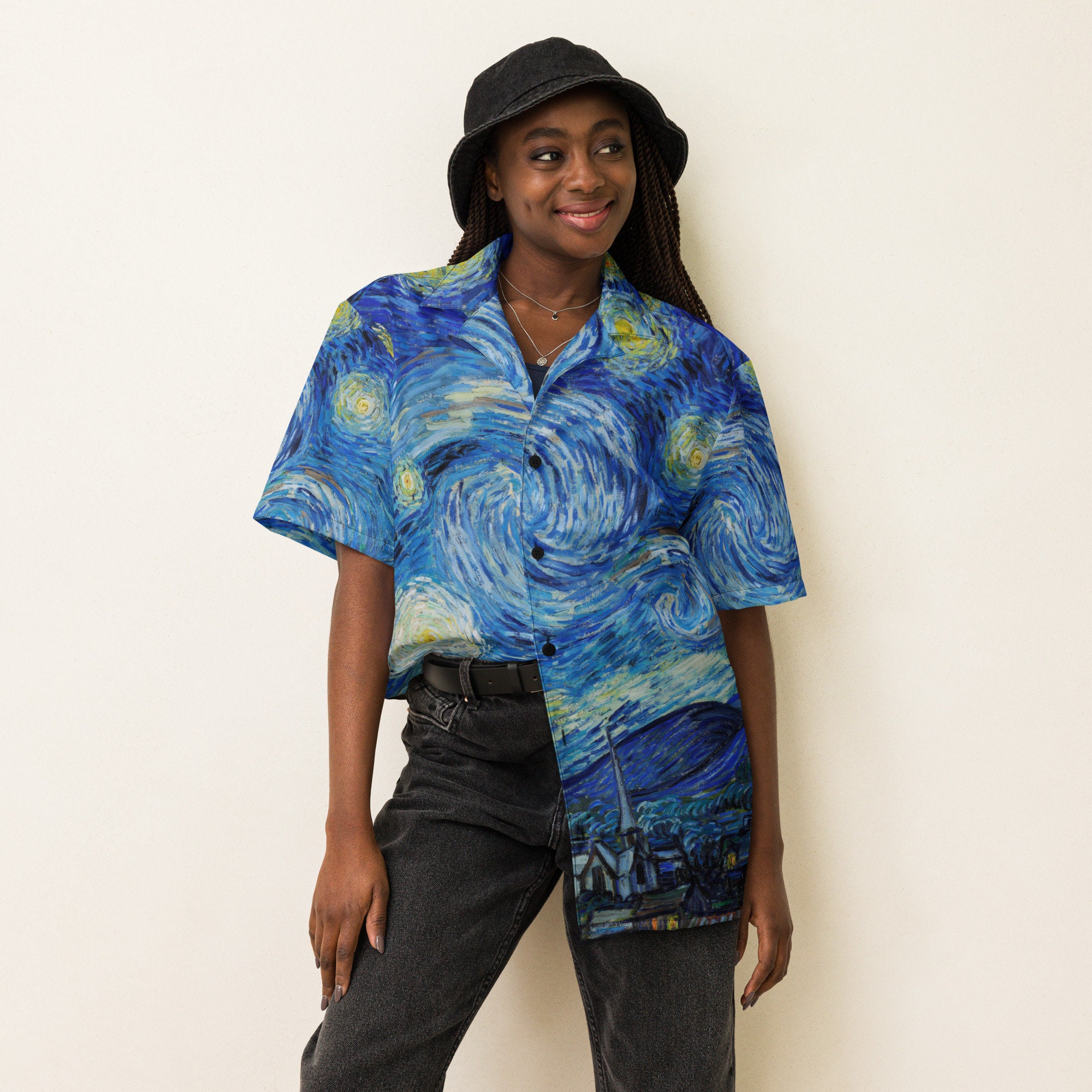 Van Gogh Starry Night Unisex Button Shirt - Etsy