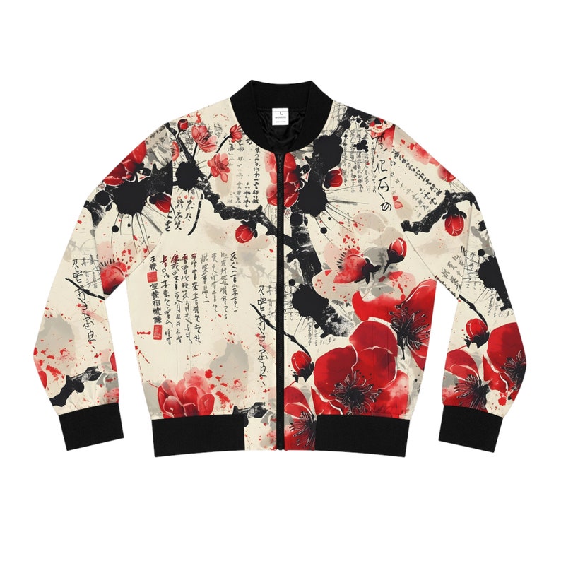 Vintage Japanese Flowers Women's Bomber Jacket (aop),fashionable ...