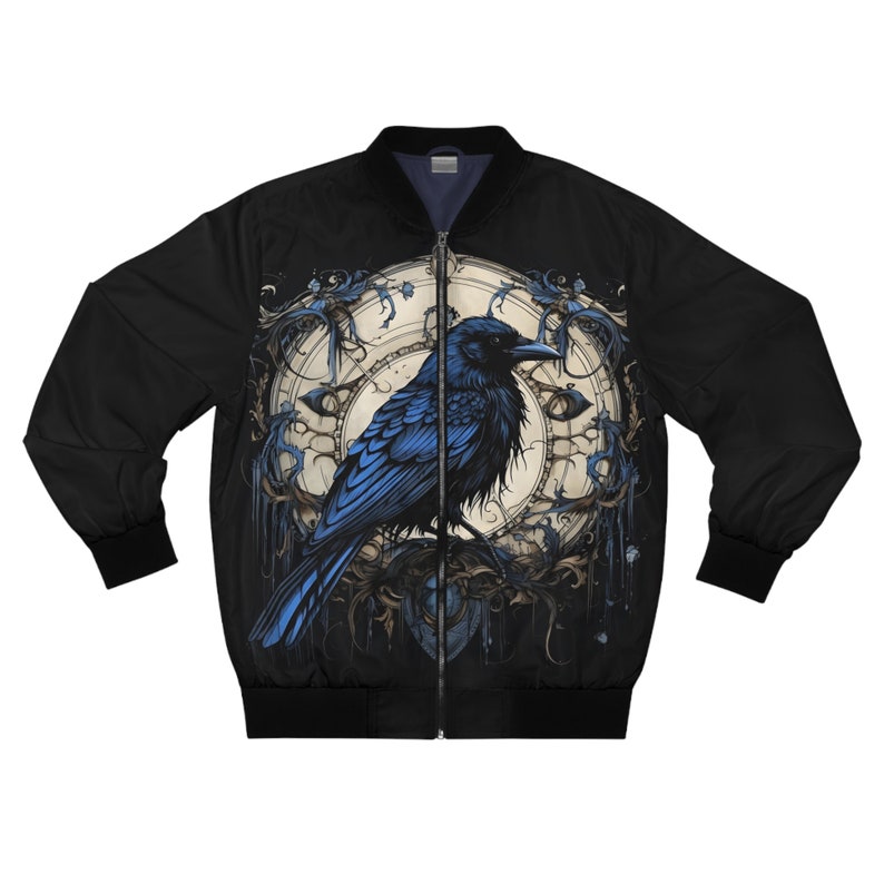 Witchy Goth Crow Men's Bomber Jacket (aop),all Over Ptint Trendy Bomber ...