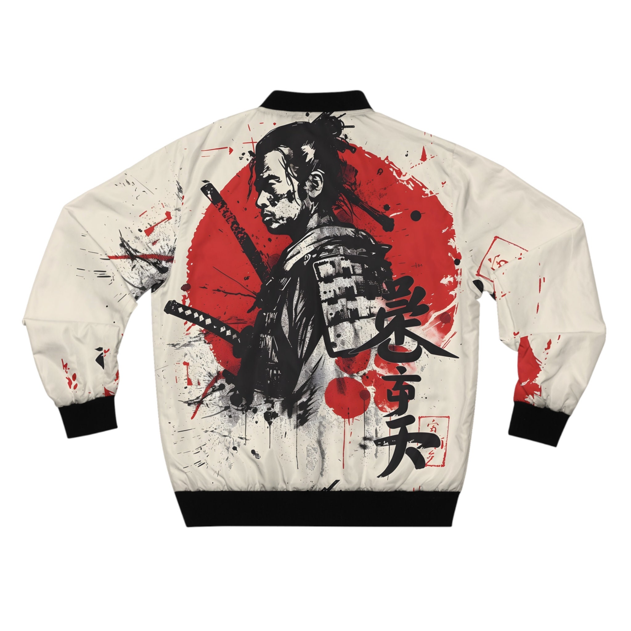 Vintage Japanese Samurai Men's Bomber Jacket aop,japanese Streetwear ...