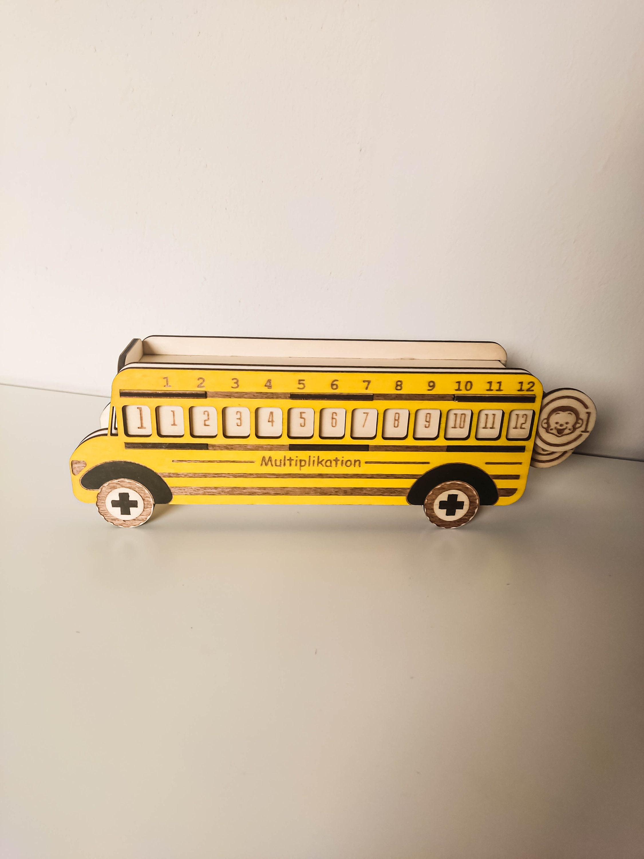 Wooden Maths Bus: Learn Multiplication 1-12 Preschool - Etsy