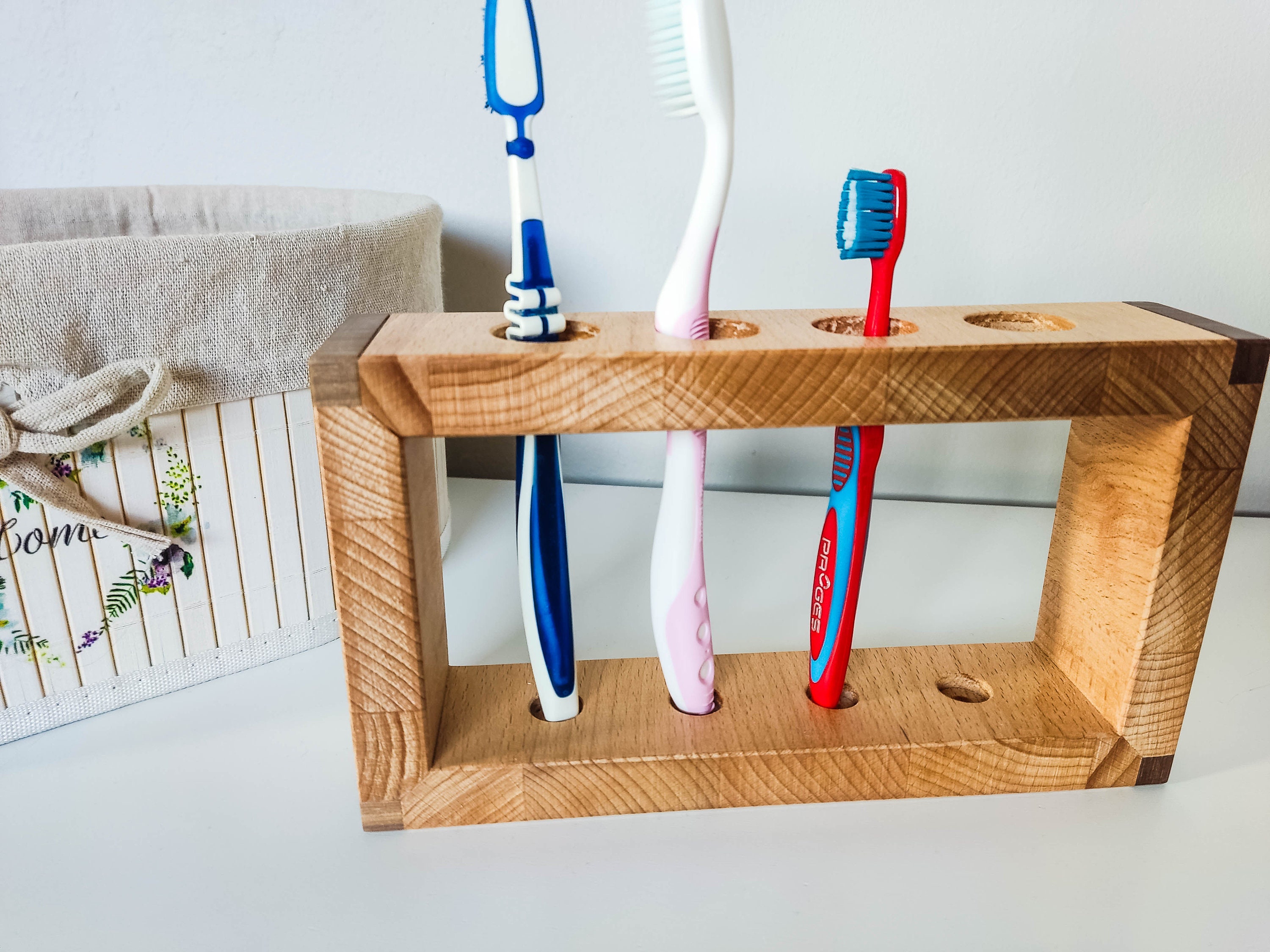 Solid Wood Toothbrush Holder Holder for Toothbrushes or - Etsy