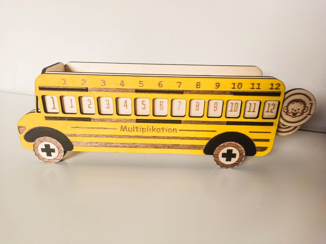 Wooden Maths Bus: Learn Multiplication 1-12 Preschool Materials Back to ...