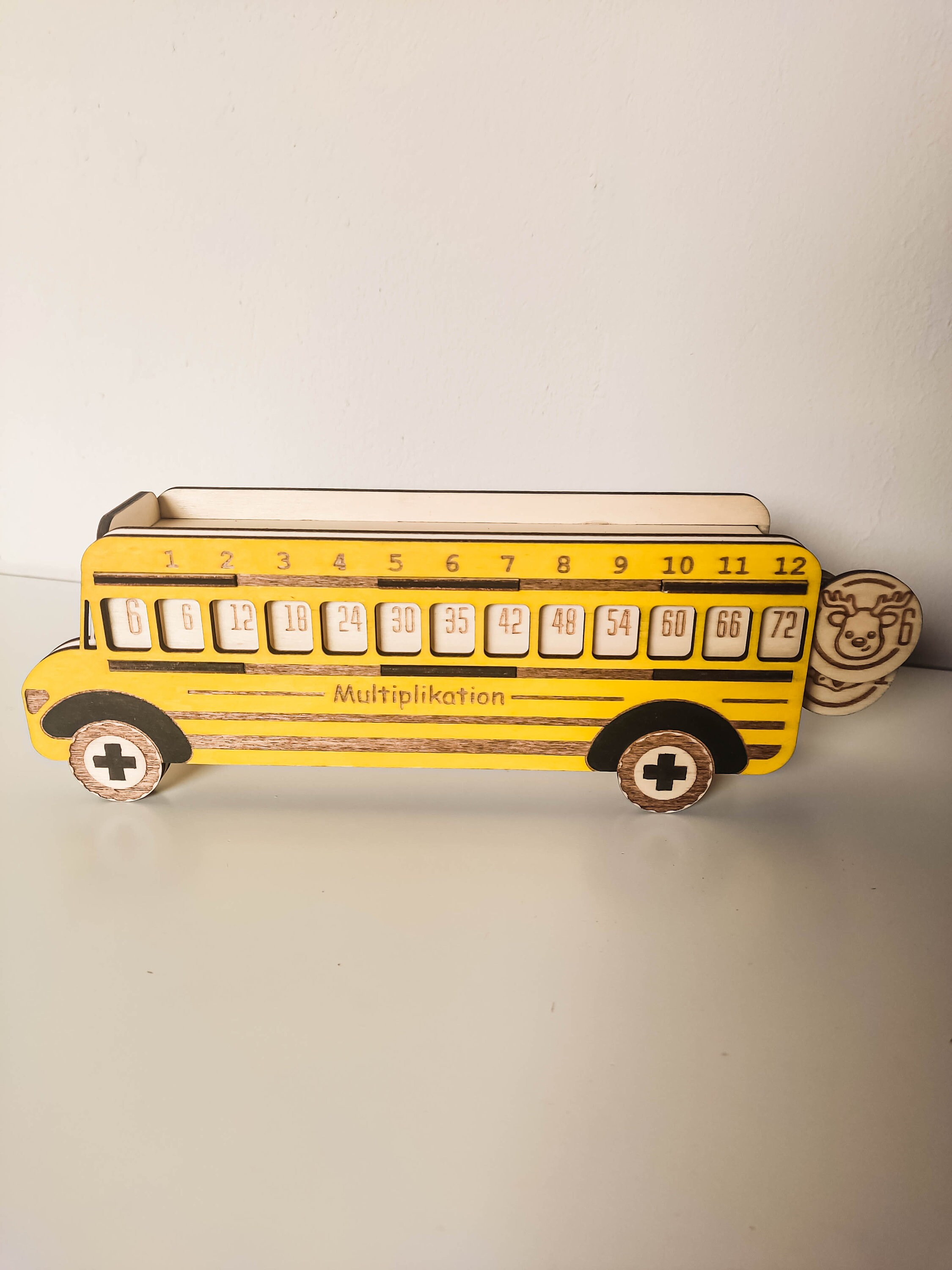 Wooden Maths Bus: Learn Multiplication 1-12 Preschool - Etsy