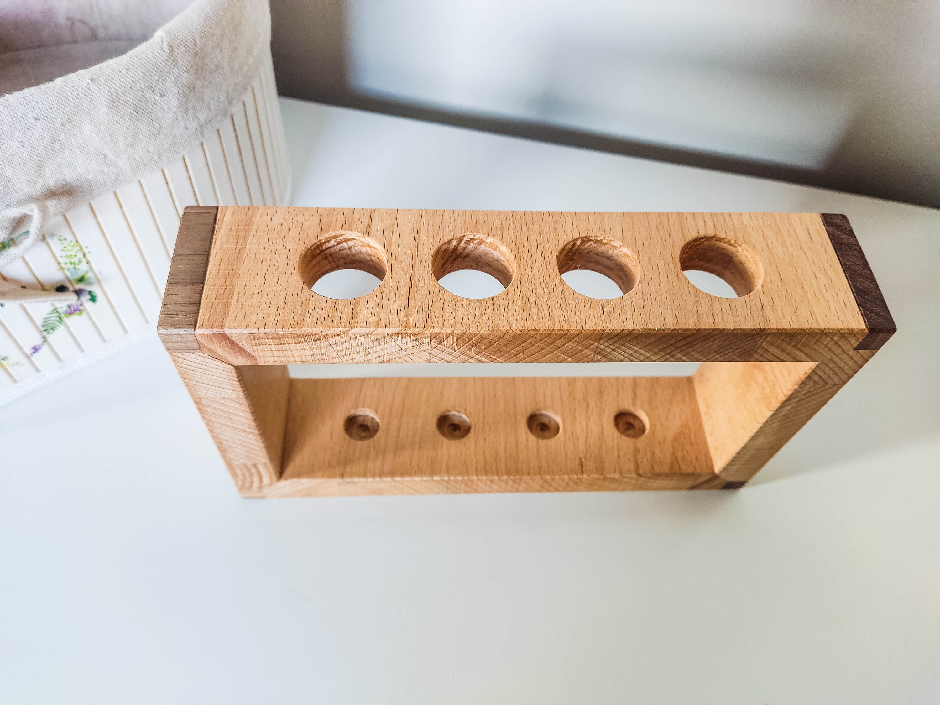 Solid Wood Toothbrush Holder Holder for Toothbrushes or Make-up Brushes ...